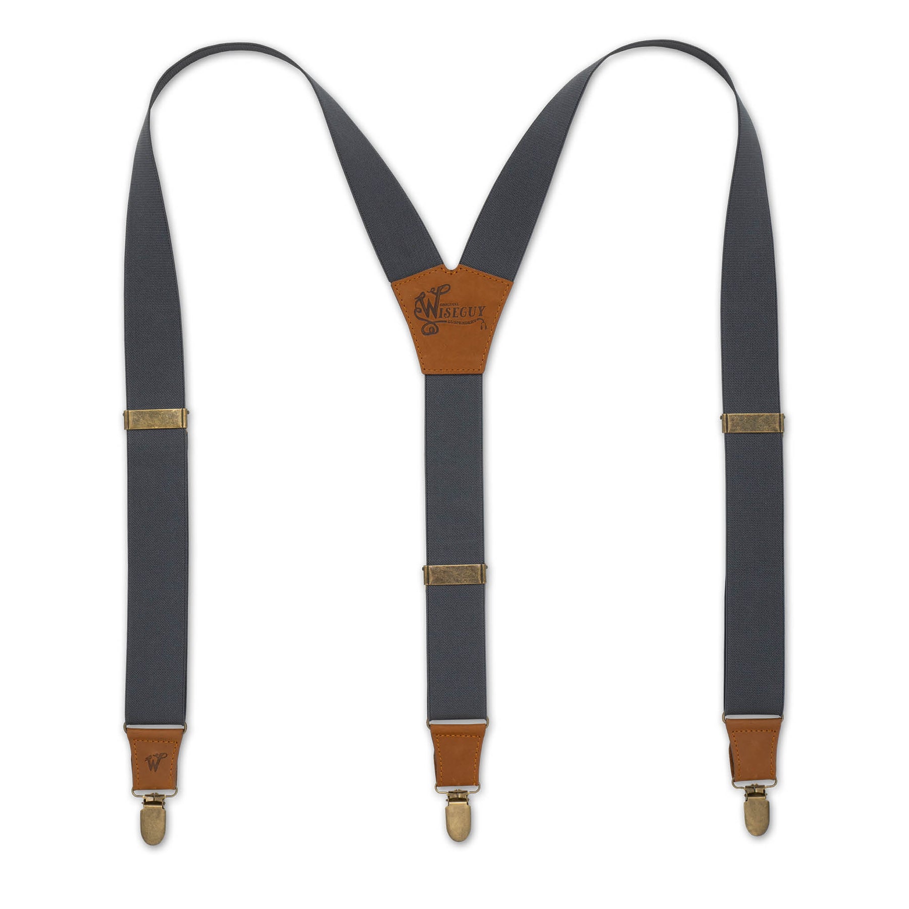 European manufactured elastic Gray Suspenders – Essential Series – Slim ...